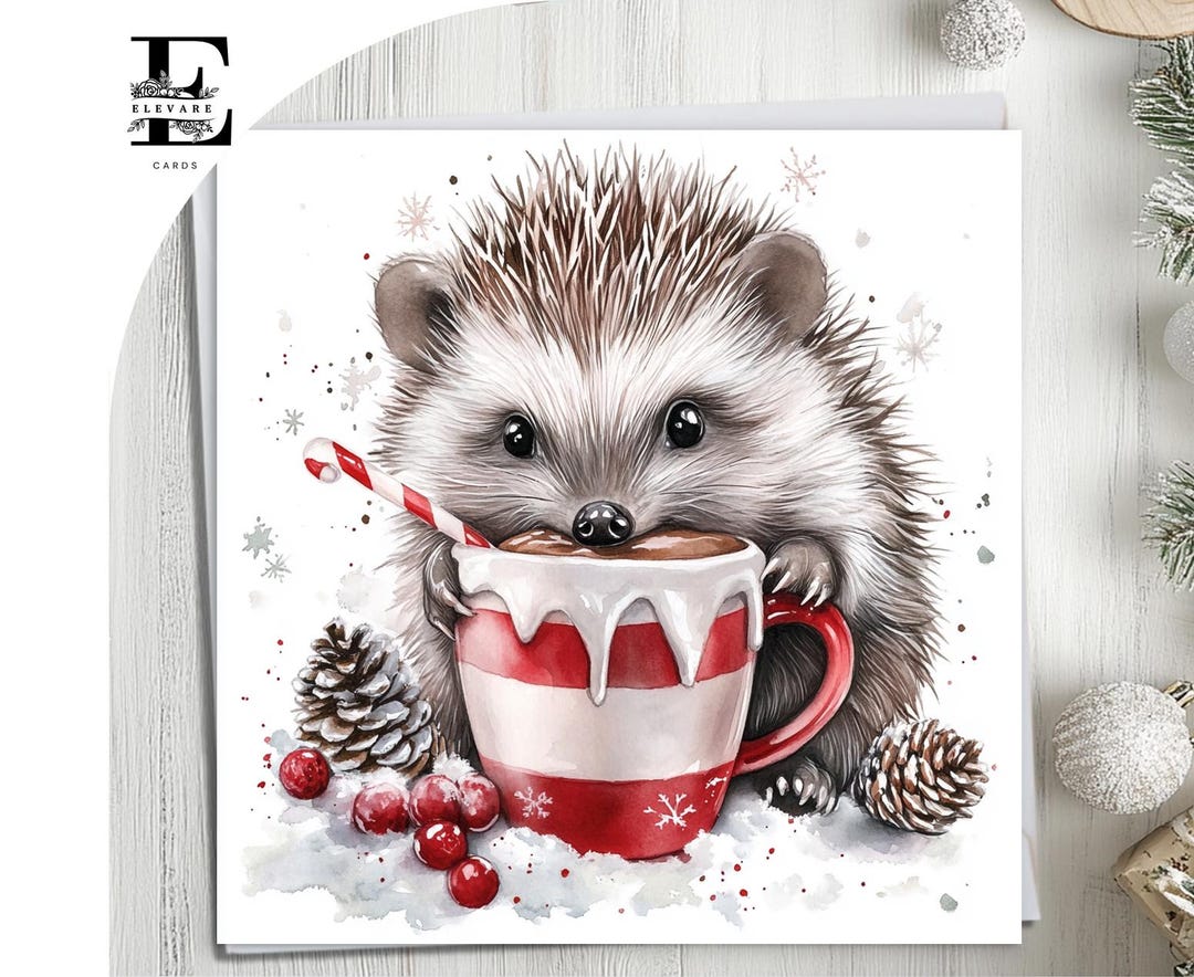 Hedgehog Christmas Card, Merry Christmas Mum and Dad, Lovely Couple ...