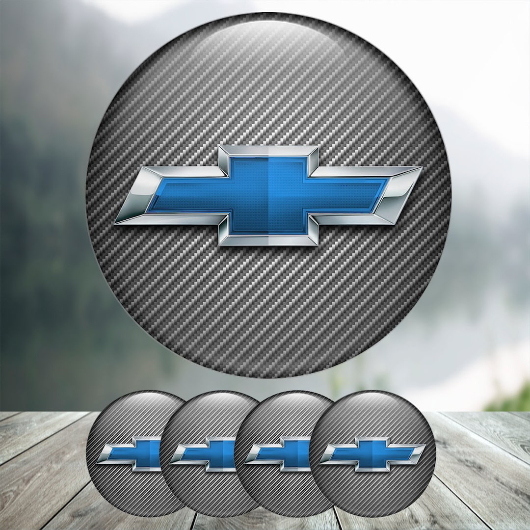 Set of 4 Pcs Chevrolet Stickers Center Wheel Caps Decals High Quality ...
