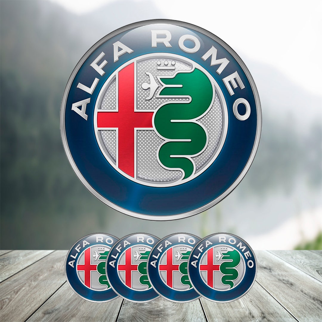 Set of 4 Pcs Alfa Romeo Stickers Center Wheel Caps Decals High Quality ...