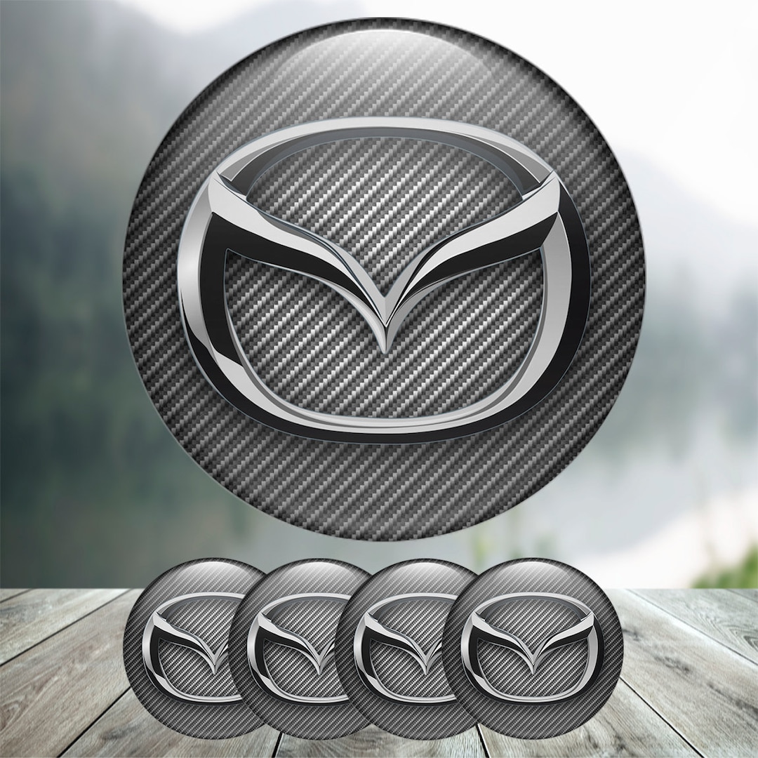 Set of 4 Pcs Mazda Stickers Center Wheel Caps Decals High Quality ...