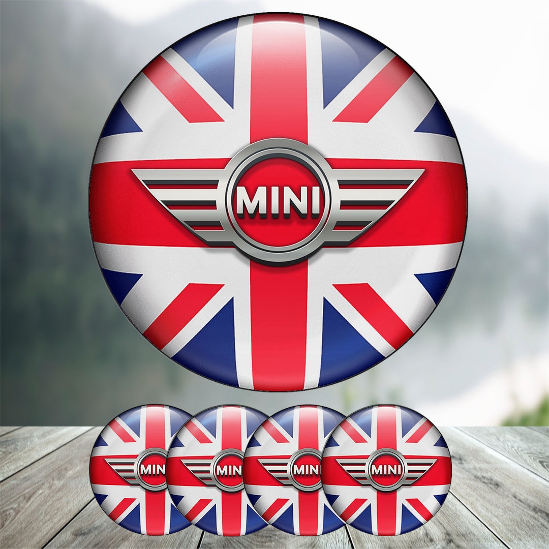 Set of 4 Pcs MINI Cooper Stickers Center Wheel Caps Decals High Quality ...