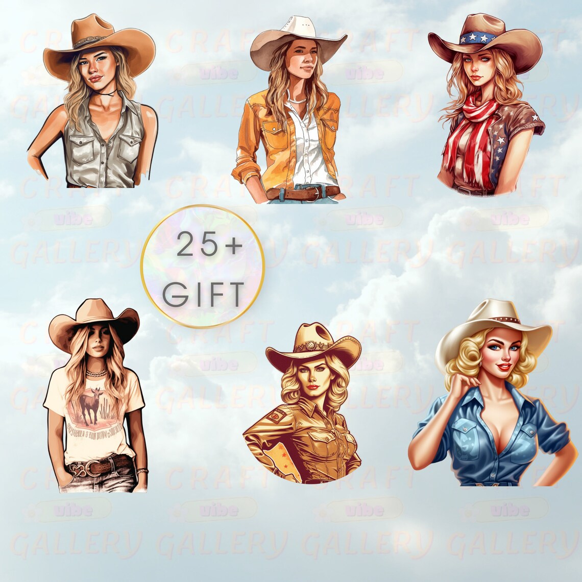 Watercolour Pastel Cowgirl Clipart Wild Western PNG, Cowgirl Clipart ...