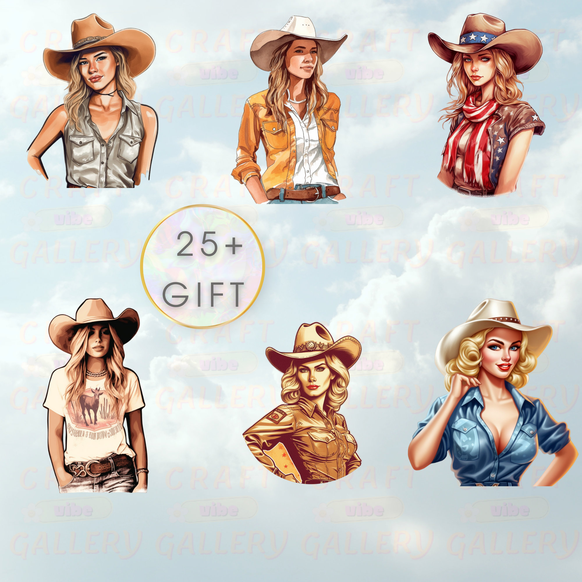 Watercolour Pastel Cowgirl Clipart Wild Western PNG, Cowgirl Clipart ...