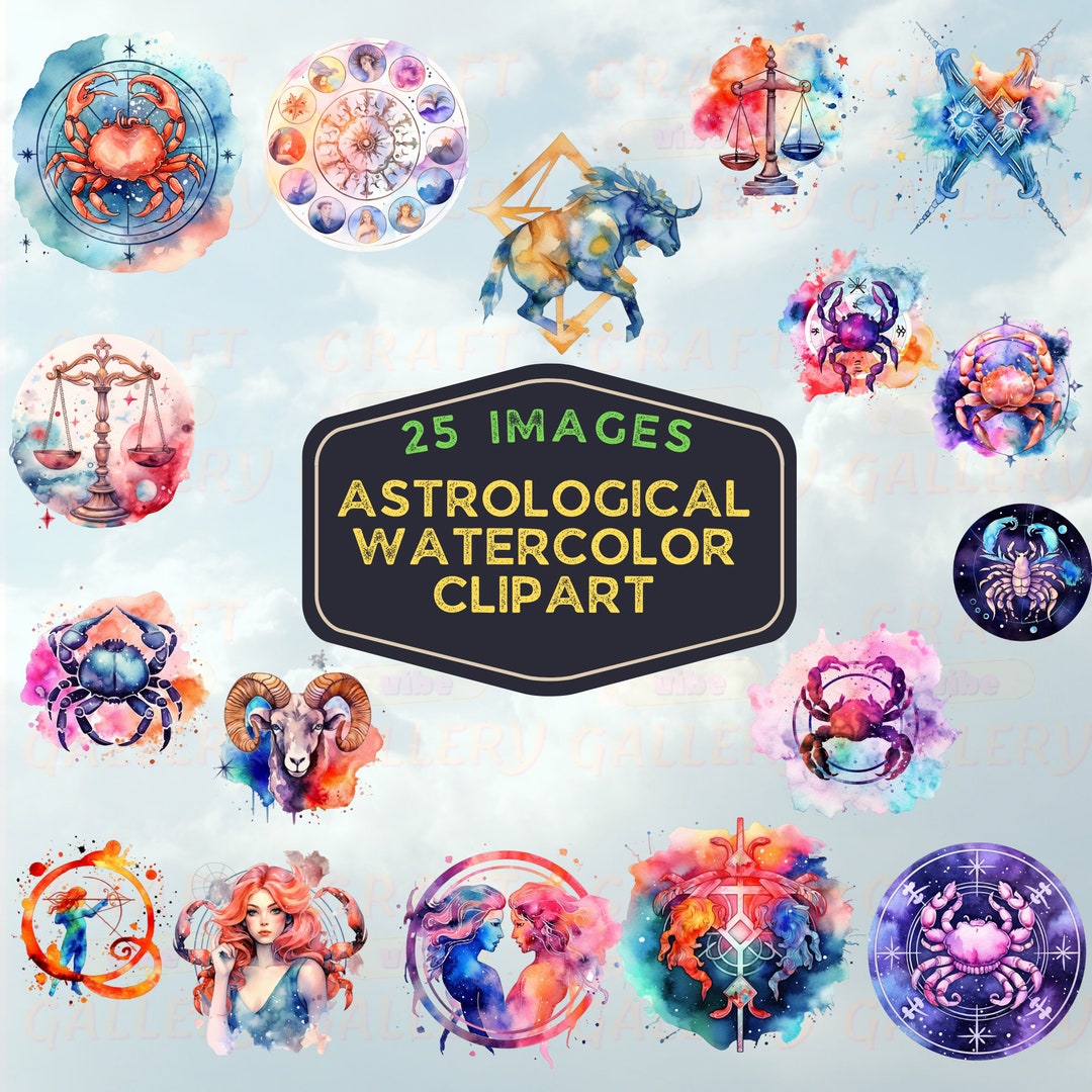 Zodiac Signs Clipart Horoscope PNG Clipart Astrological - Etsy