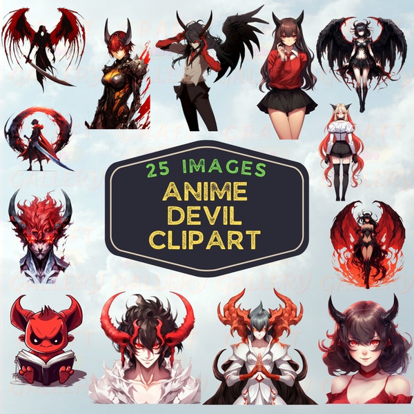 Demon Girl Clipart - Etsy