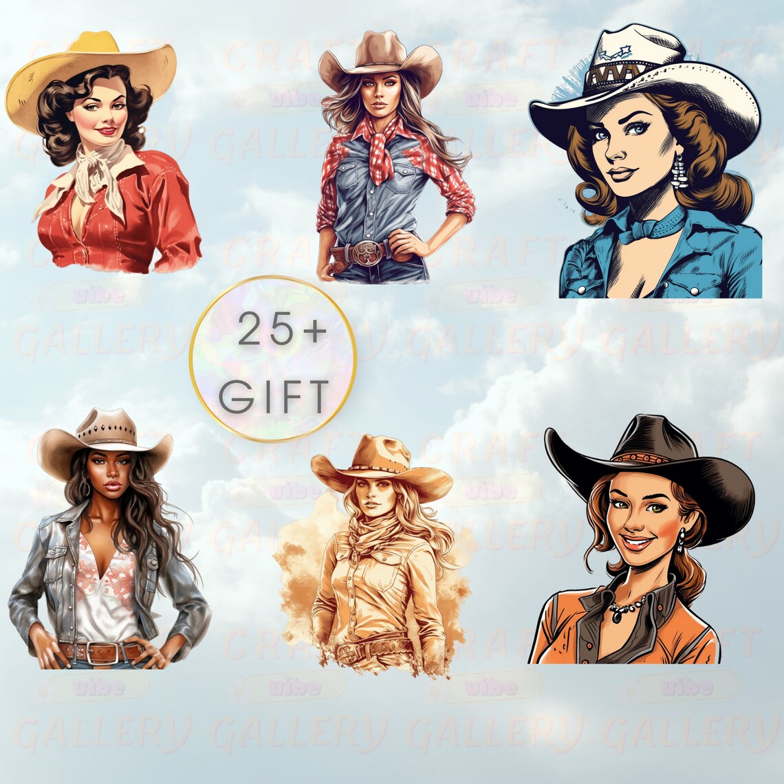 Watercolour Pastel Cowgirl Clipart Wild Western PNG, Cowgirl Clipart ...