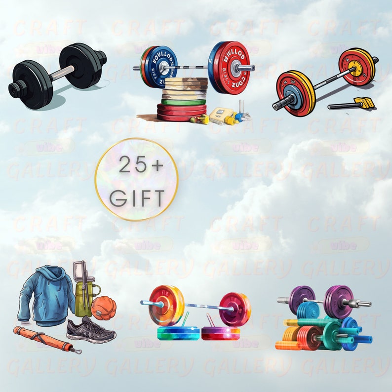 Watercolor Fitness Clipart, Workout Clipart, Gym and Fitness Poster ...