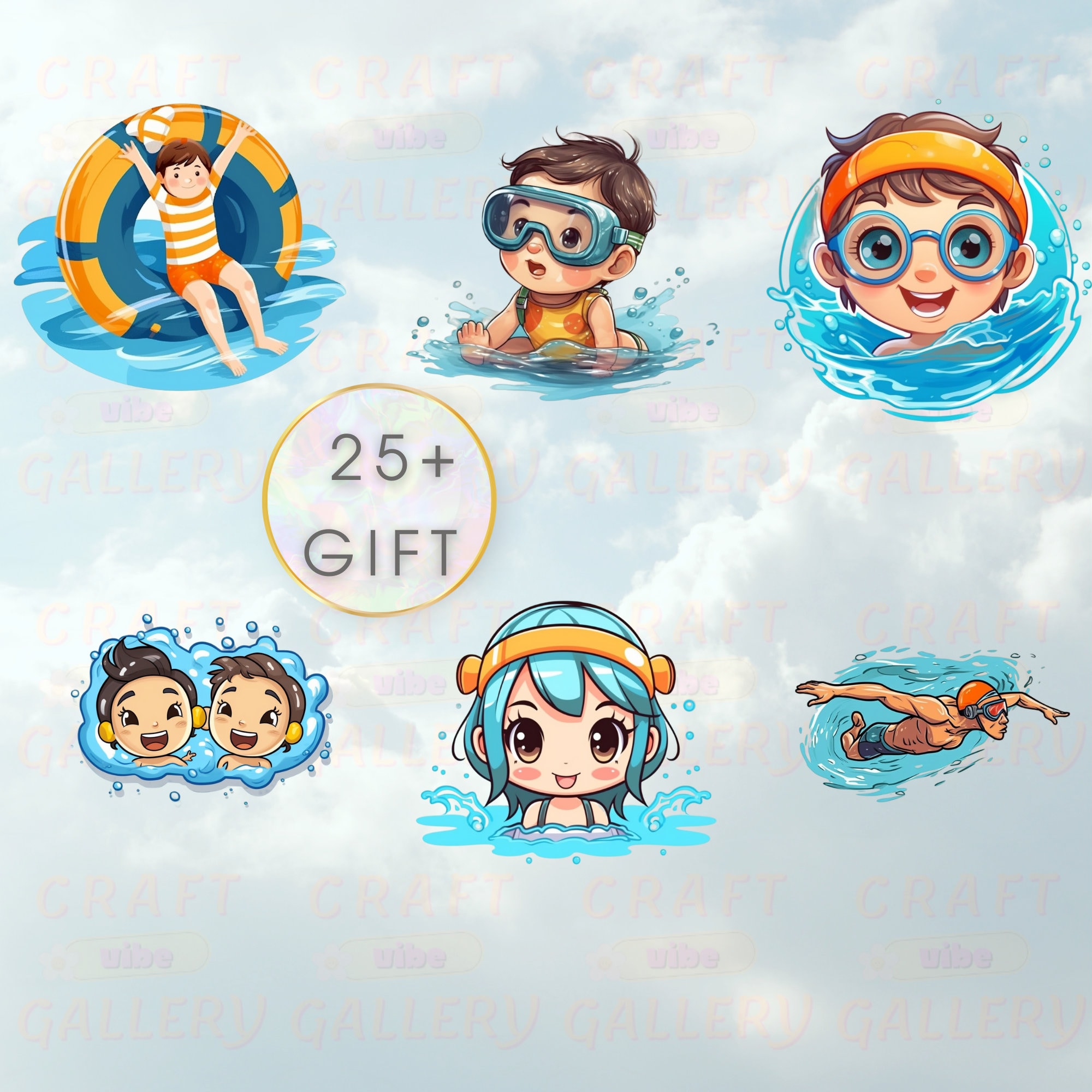 Swimmer PNG Clipart Bundle, Watercolor Swimming Snapshot, Athlete ...