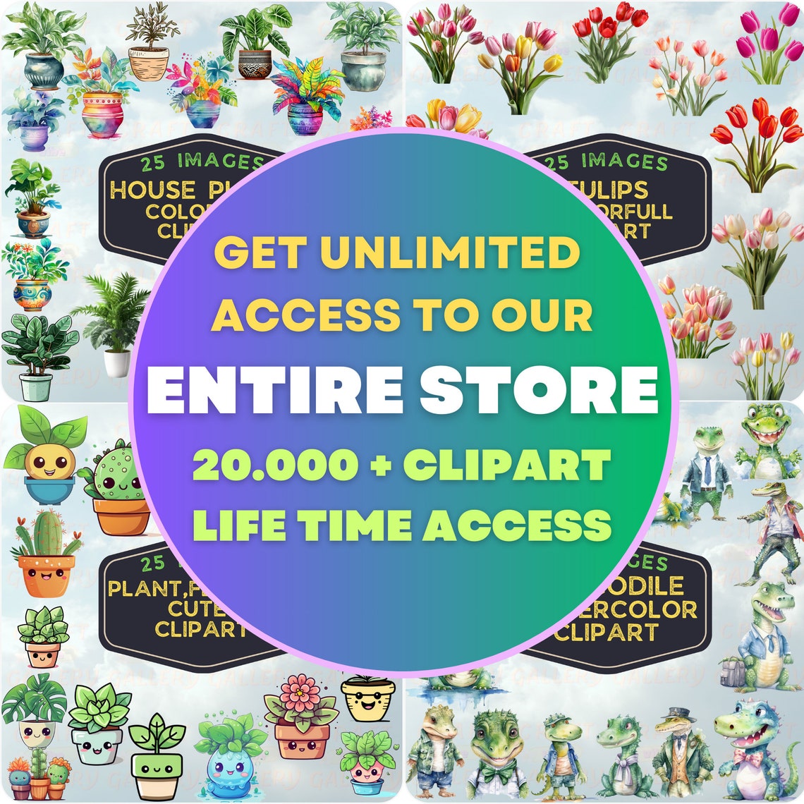 Watercolor Rustic Cooking Clipart Bundle, Kitchen Clipart, Spring ...