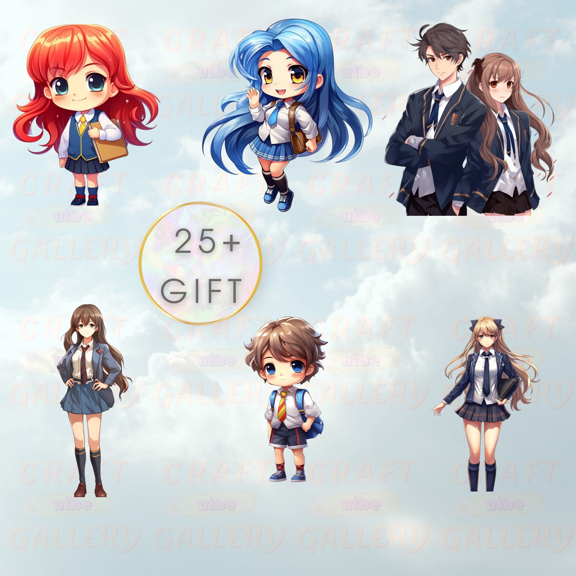 Anime Back to School Clipart Watercolor School Clipart Back - Etsy