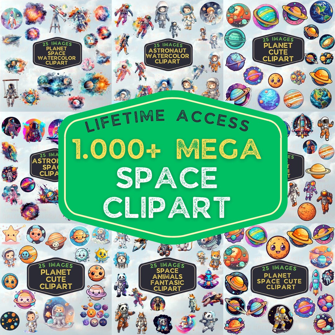 Planets Space Clipart Mega Bundle Solar System Clipart Space - Etsy
