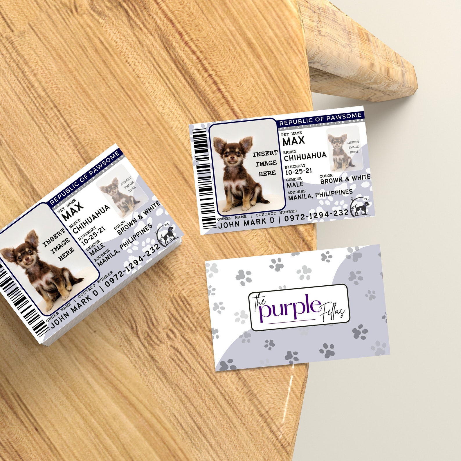 Pet-tastic ID Card: Paw-dentity at Its Best Pet ID Card Editable in ...