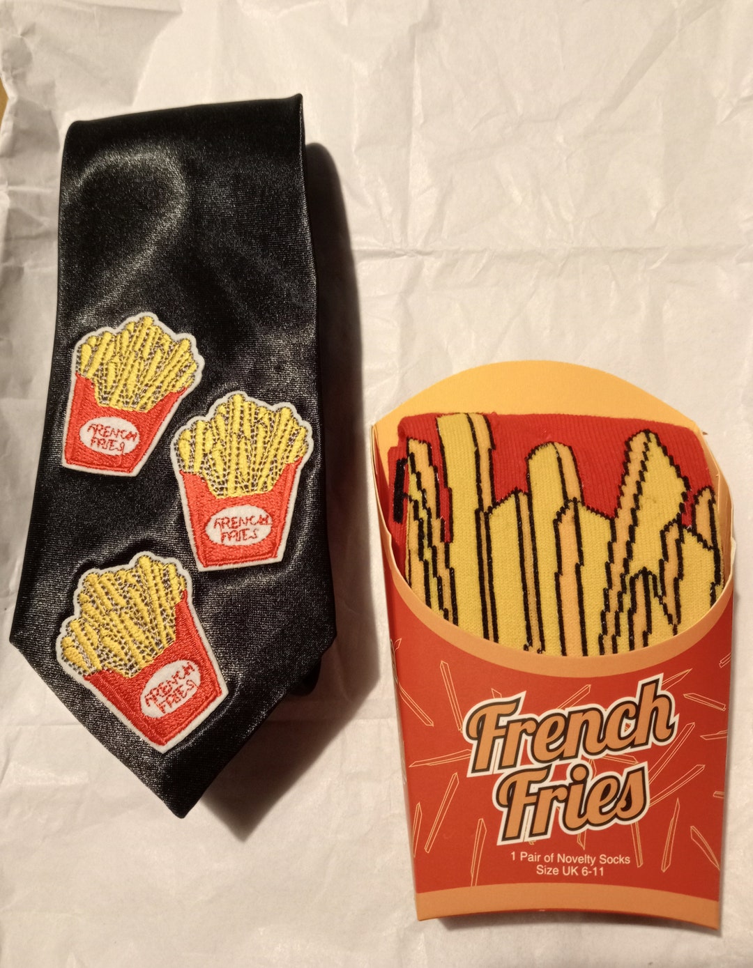 French Fries Tie & Sock Set - Etsy
