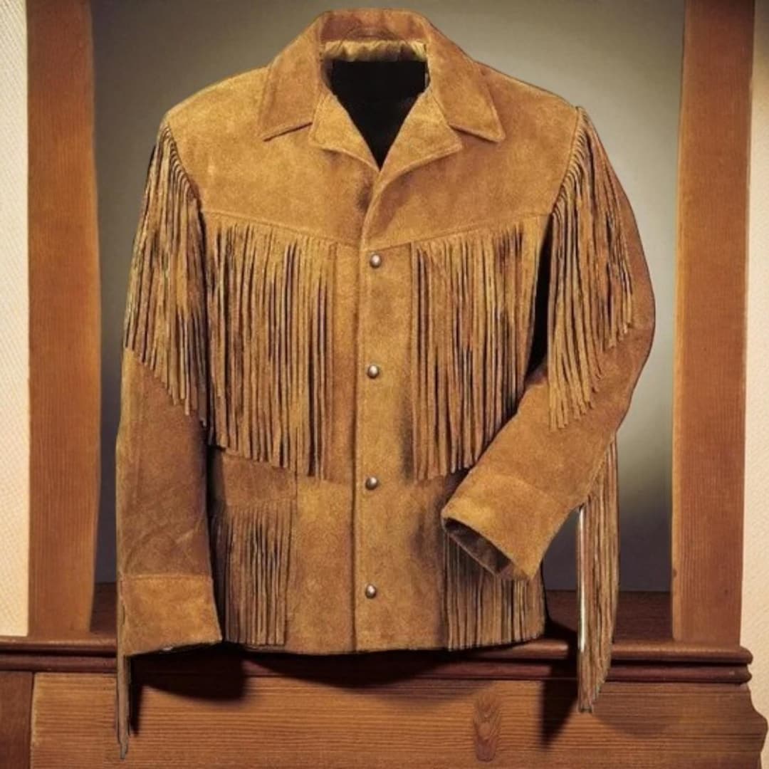 Men's Suede Fringe Cowboy Jacket: Western Rodeo Style - Etsy