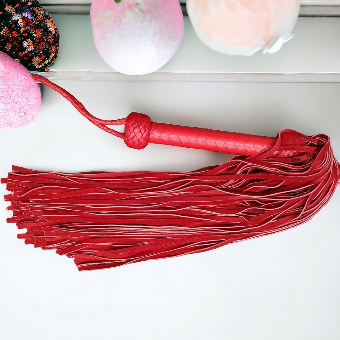 Handmade Cowhide Suede Leather Flogger, Braided Handle - Etsy