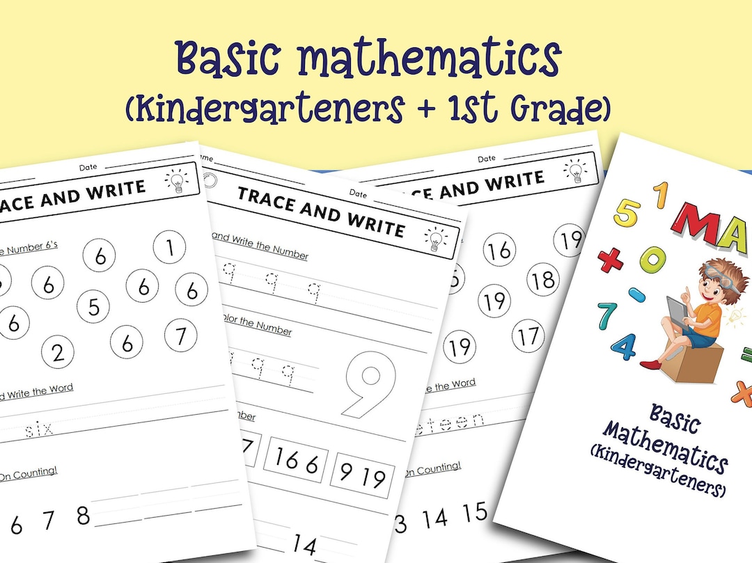 40 Printable Basic Math Worksheets for Kindergarteners. Numbers 1-20 ...