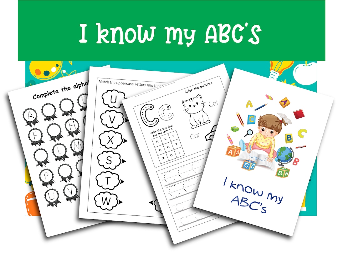 42 Printable I Know My Alphabet Worksheets. Preschool-kdg Phonics ...
