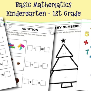 32 Printable Basic Math Worksheets for Kindergarteners and First ...