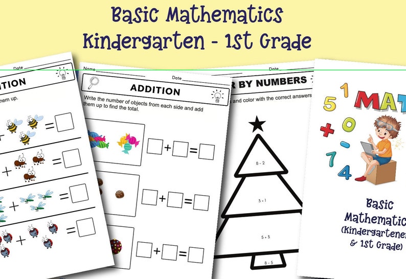 32 Printable Basic Math Worksheets for Kindergarteners and First ...