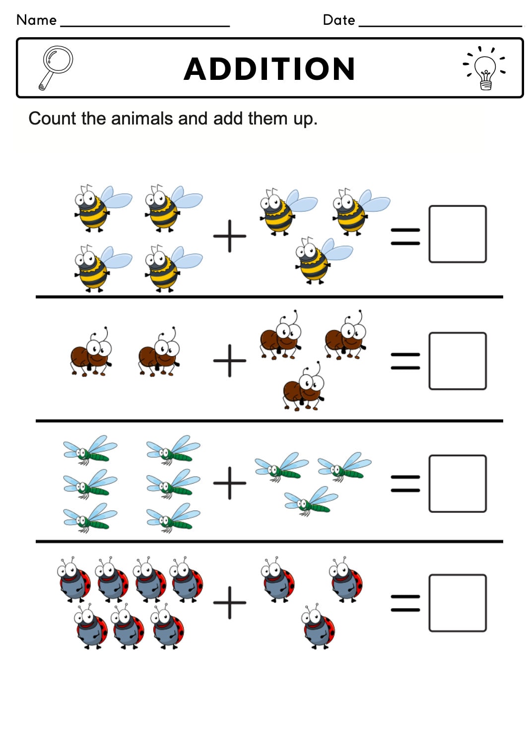 32 Printable Basic Math Worksheets for Kindergarteners and First ...