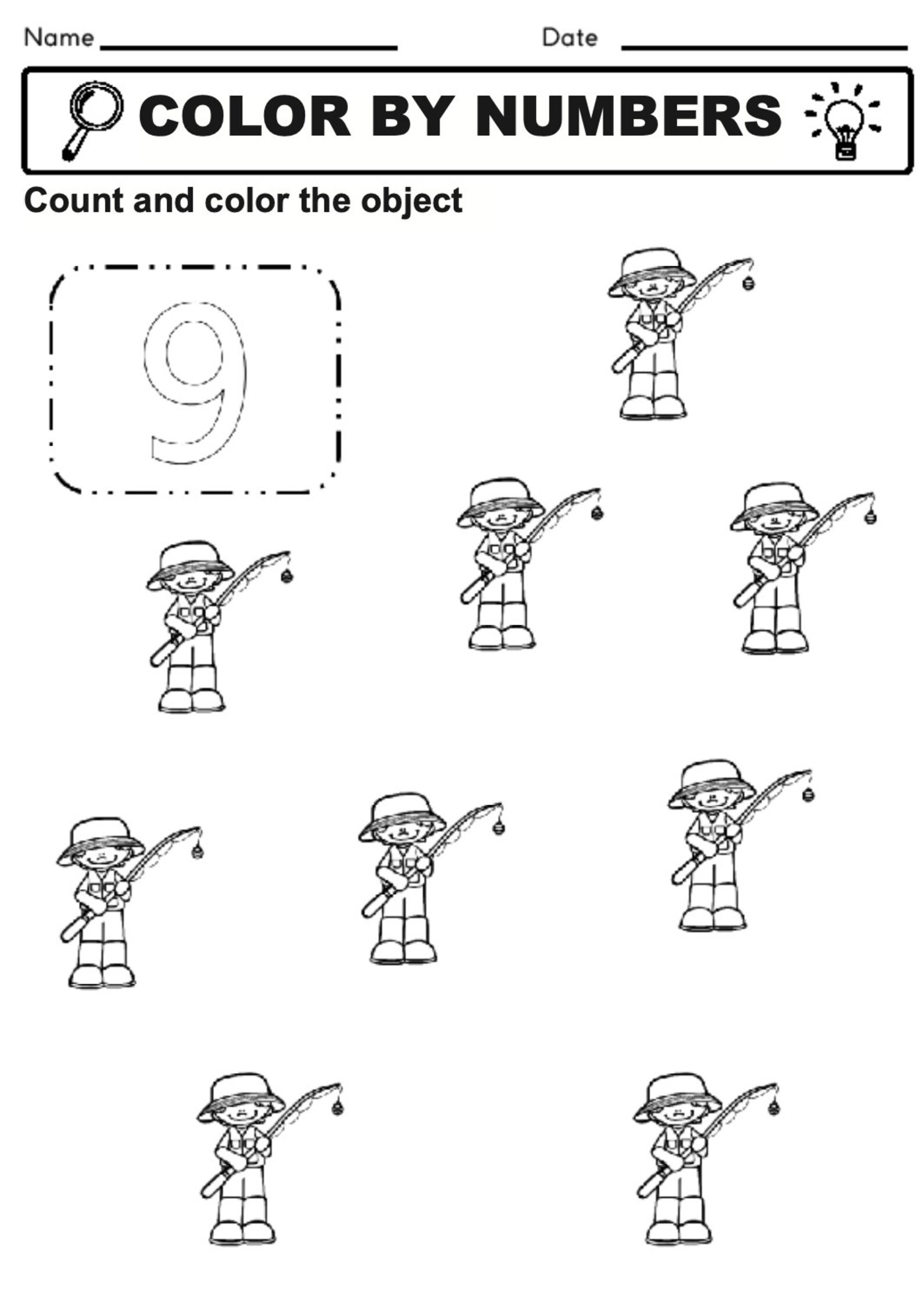 40 Printable Basic Math Worksheets for Kindergarteners. Color by ...