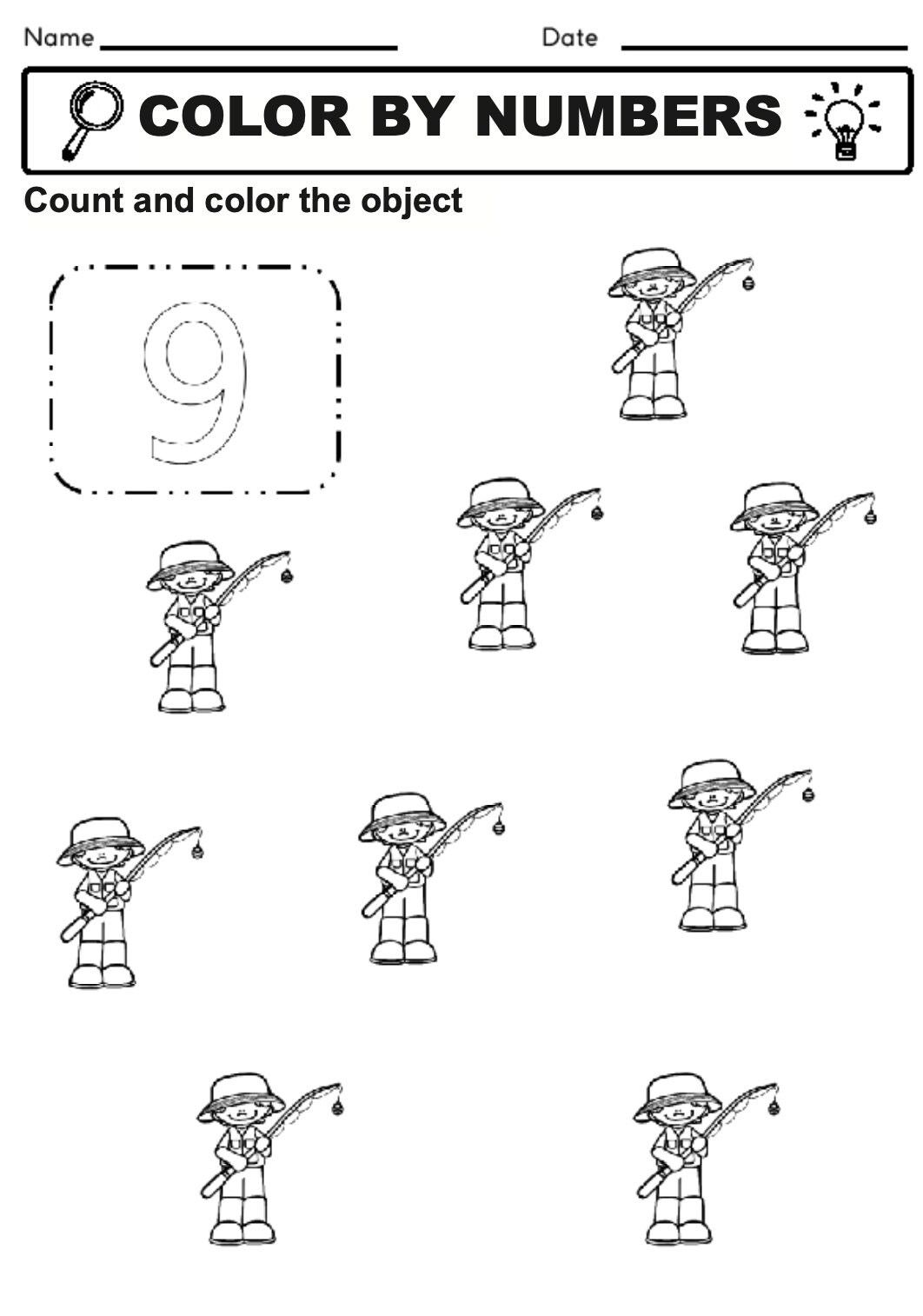 40 Printable Basic Math Worksheets for Kindergarteners. Color by ...