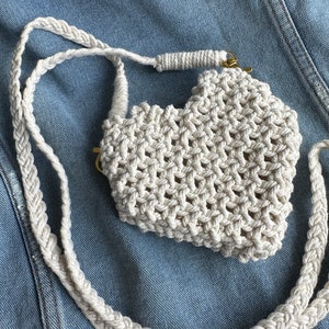 Heart Shaped Macrame Bag - Etsy