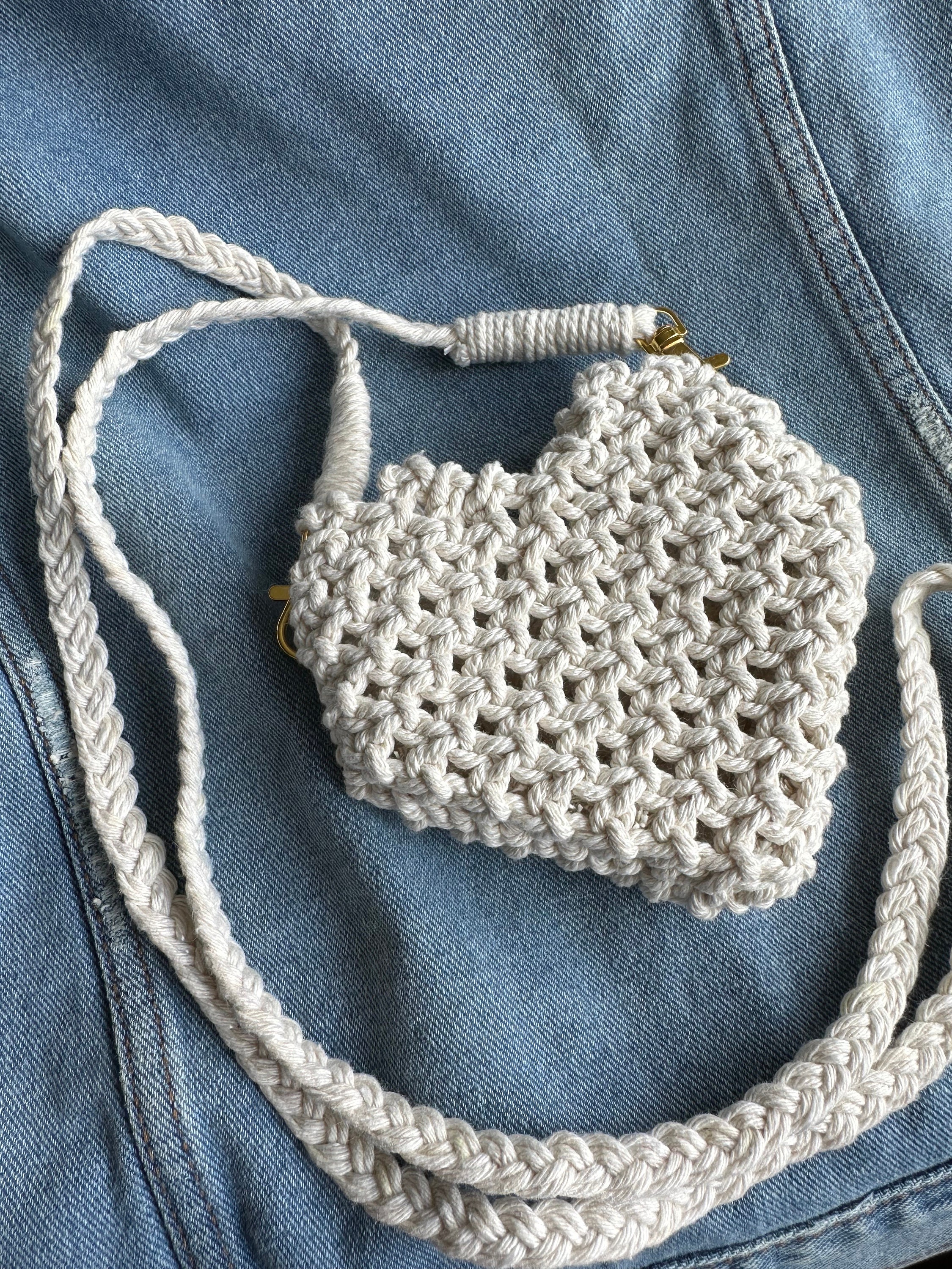 Heart Shaped Macrame Bag - Etsy