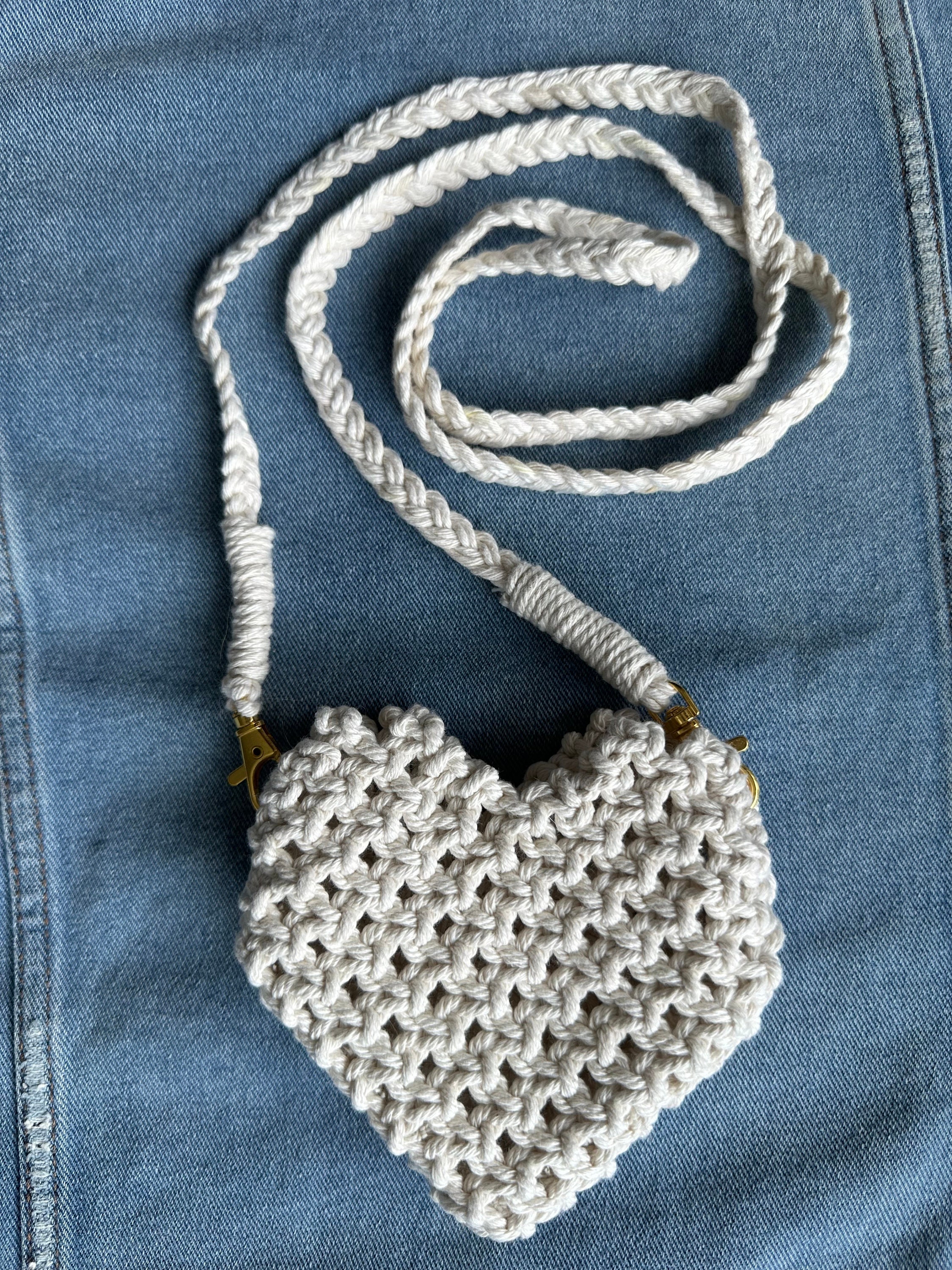 Heart Shaped Macrame Bag - Etsy