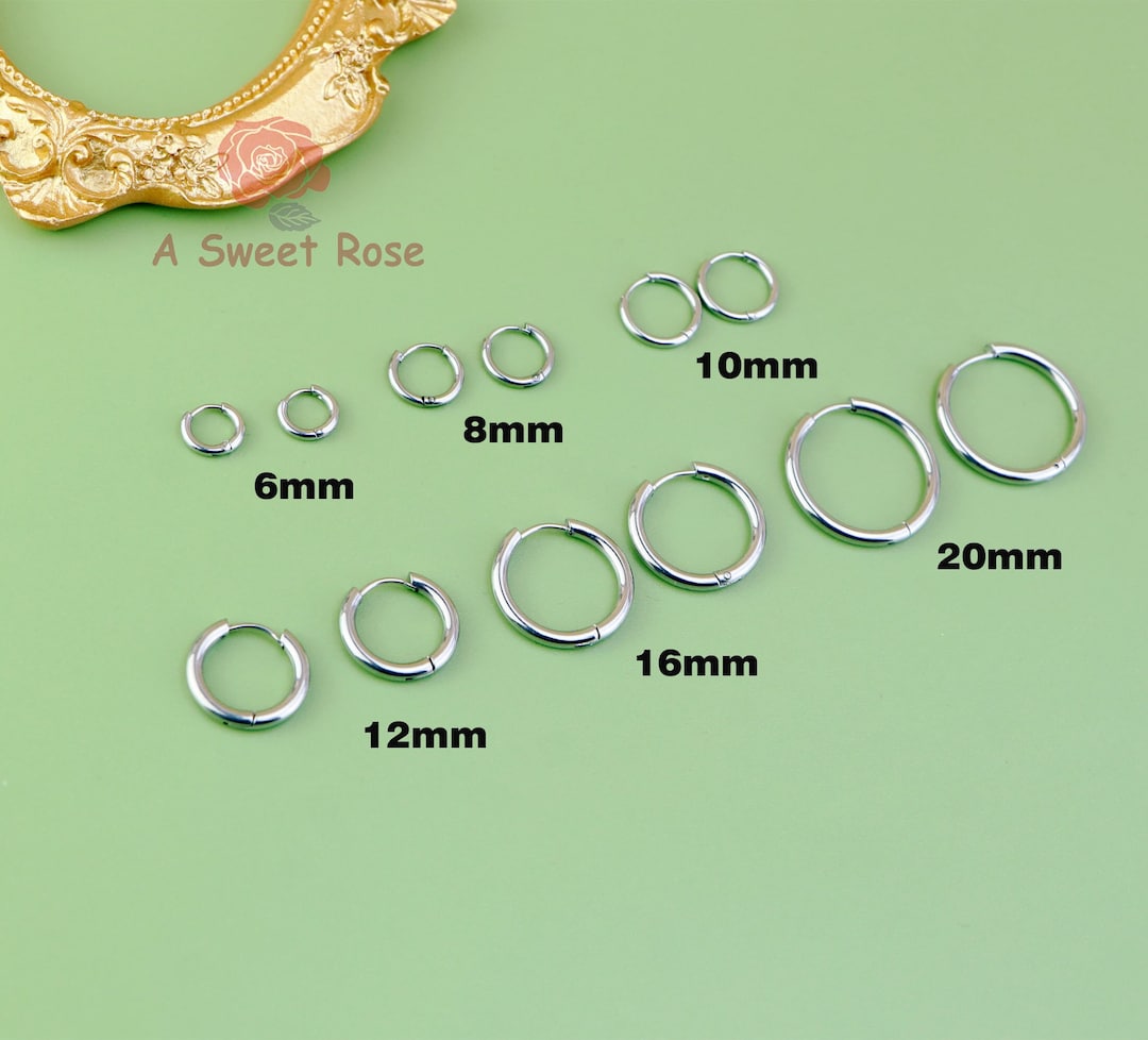 Set of 2 or 3 Pairs Waterproof Tiny Silver Hoop Earrings Set,huggie ...