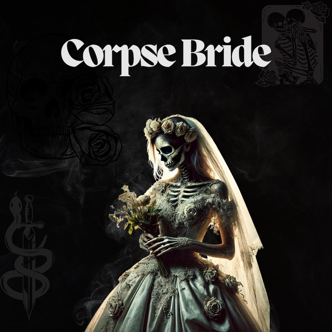Corpse Bride High Quality PNG, Skeleton T-shirt Design, Digital ...