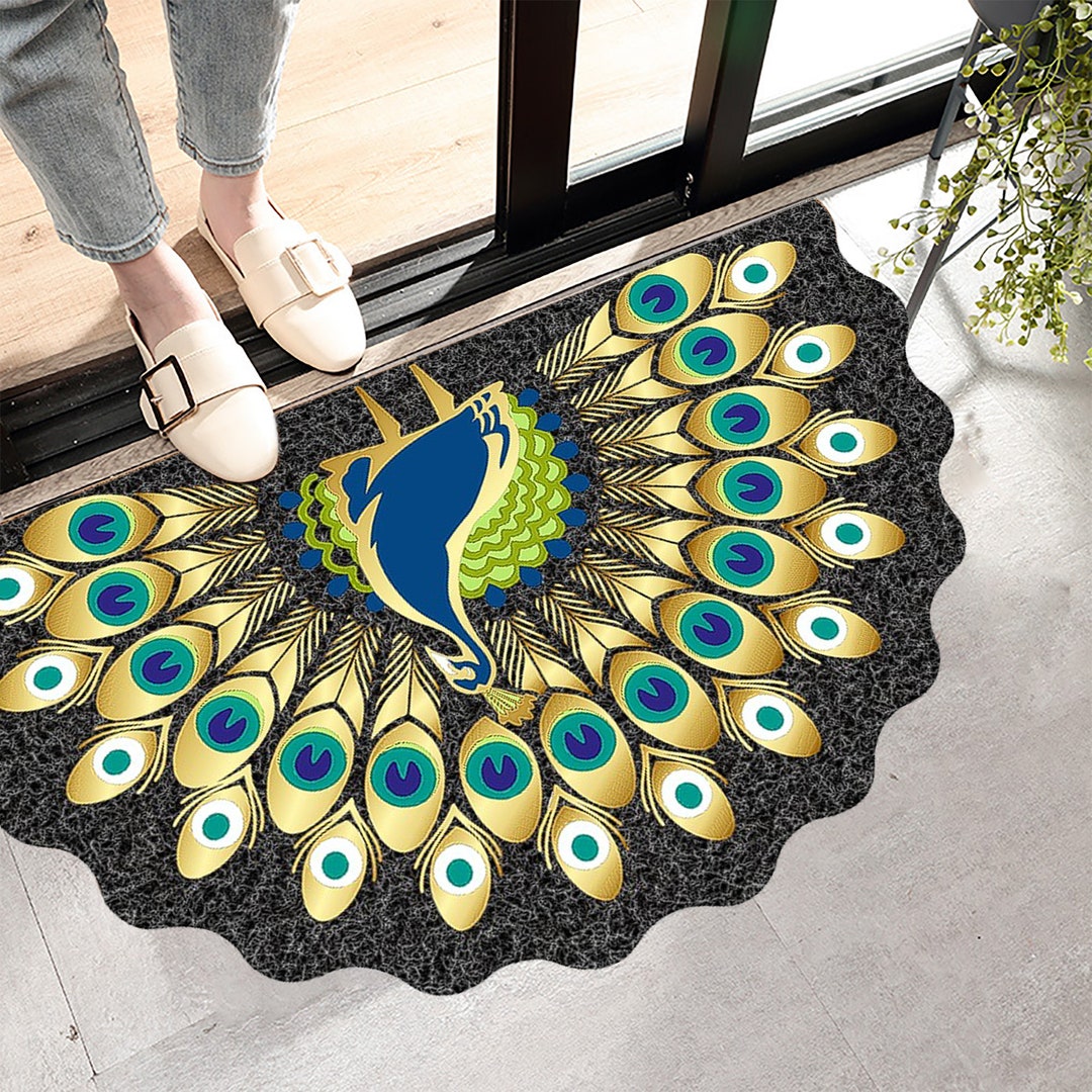 Peacock Matdoormatwelcome Matfront Door Matoutdoor - Etsy