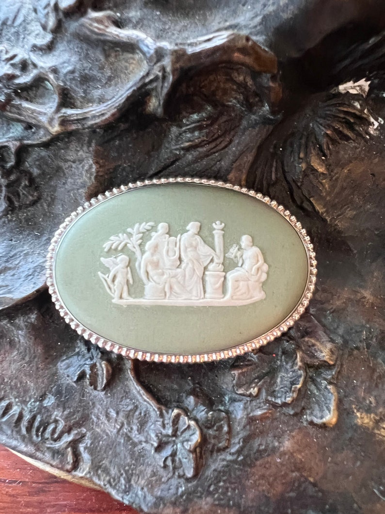 Vintage Wedgwood Pastel Green Jasperware Cameo. Brooch. Circa 1973 - Etsy