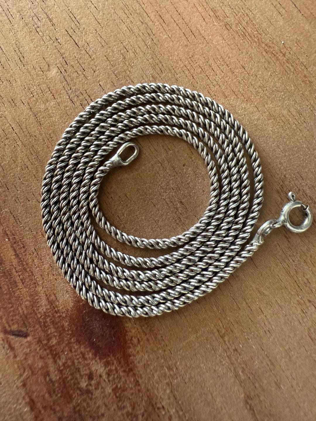 Vintage Sterling Silver Twist Link Snake Chain. 21 Inch Unisex Necklace ...