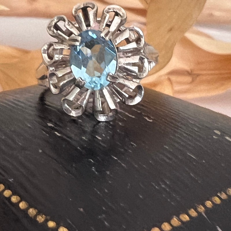 Faux Blue Topaz Ring - Etsy