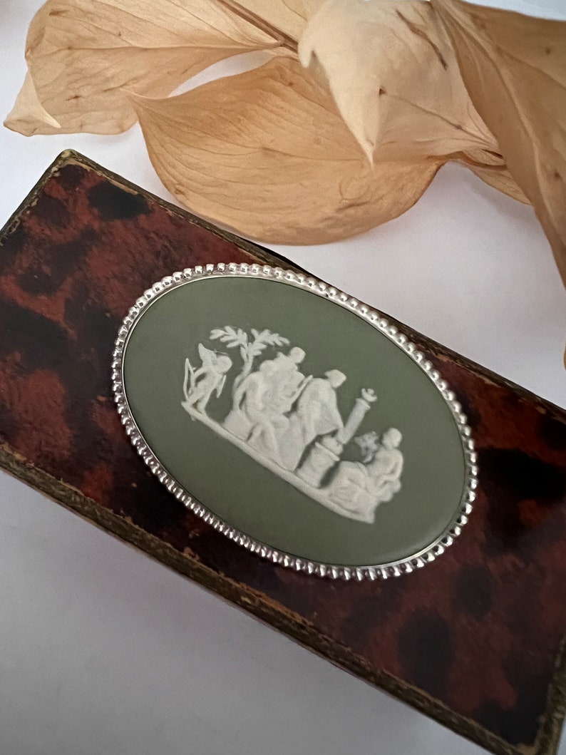 Vintage Wedgwood Pastel Green Jasperware Cameo. Brooch. Circa 1973 - Etsy