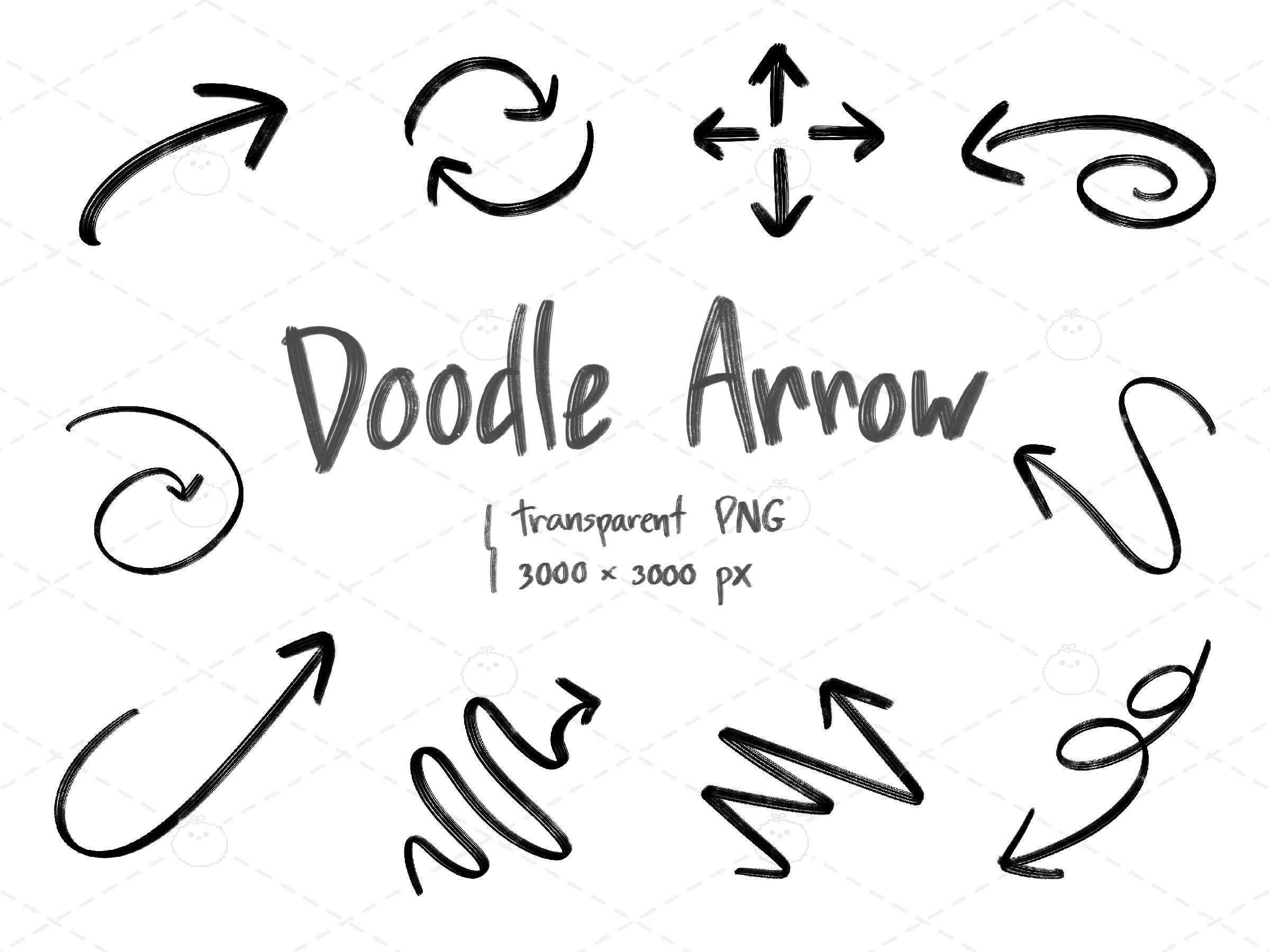 Hand Drawn Arrow Brush Doodle Icon Set - Etsy