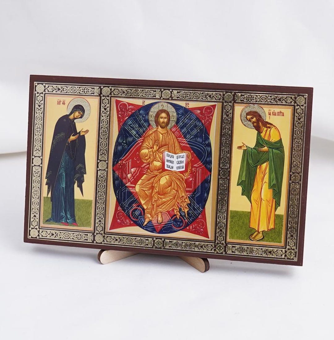 Deisis JESUS Christ, THEOTOKOS, JOHN the Baptist Icon, Personalized ...