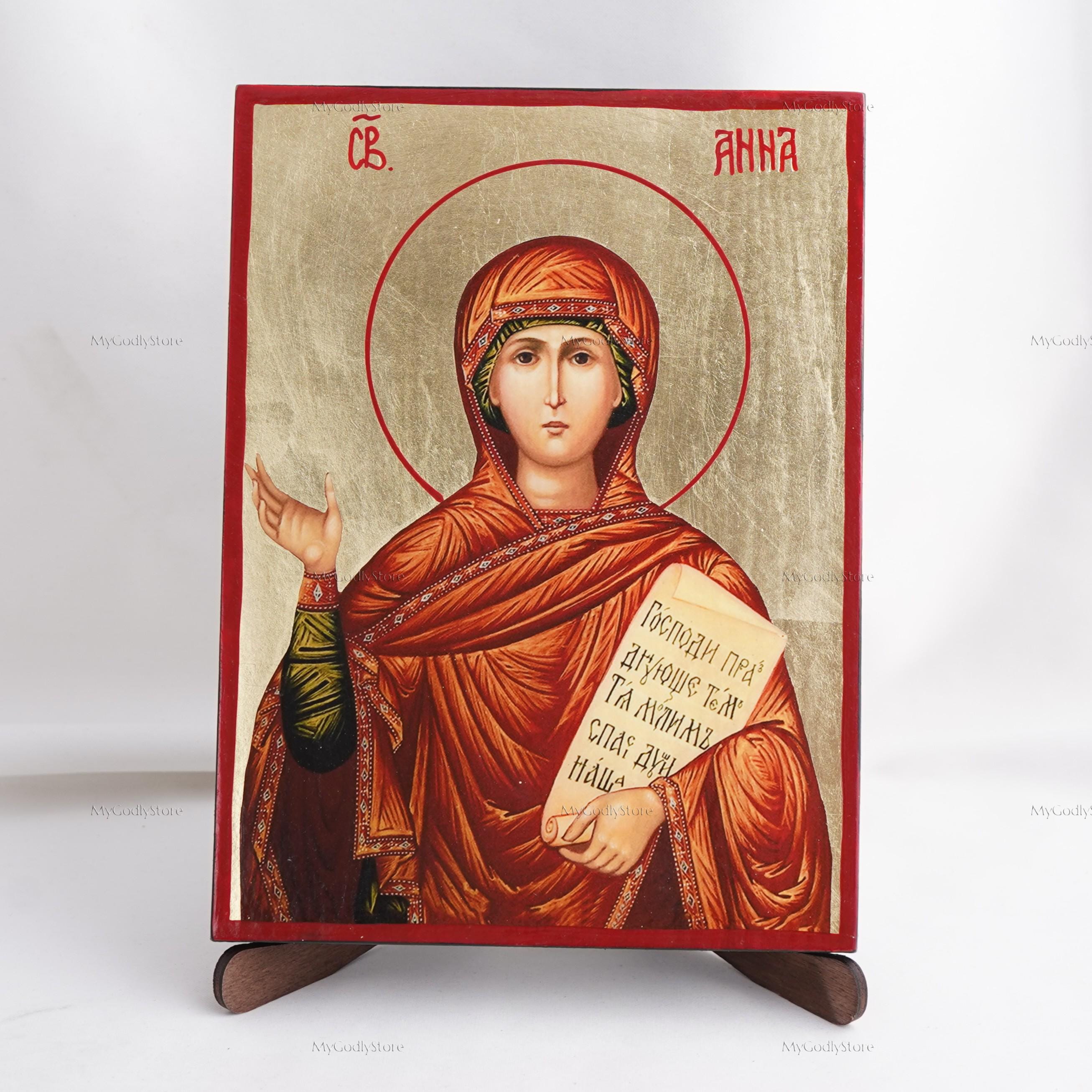 SAINT ANNA Icon, Christian Icons, Handmade Orthodox Icon of Saint Anne ...