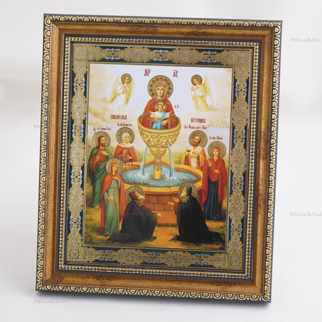 Icon of Theotokos "life GIVING Spring", Personalized Icon, Orthodox ...