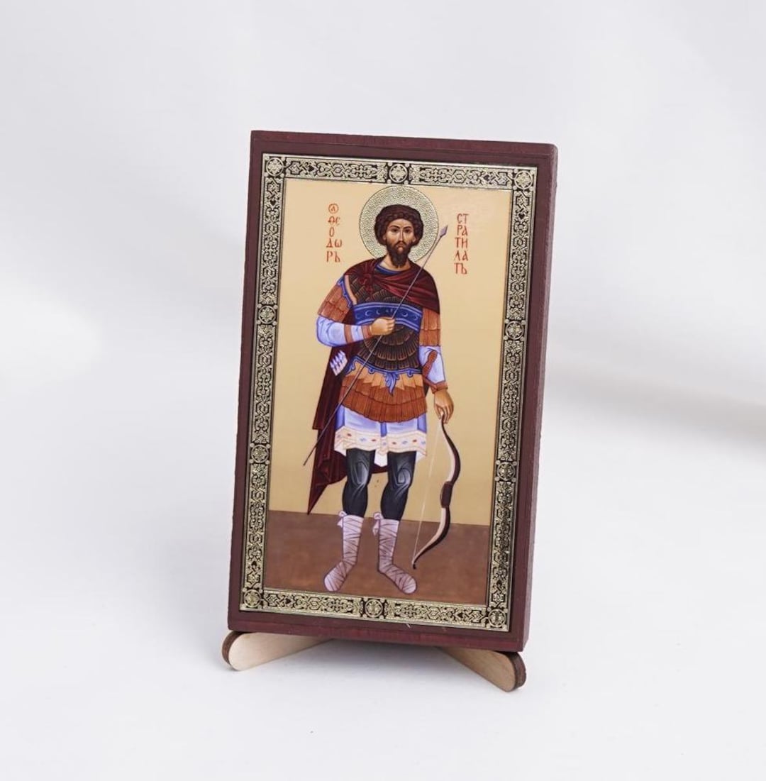 Icon of St. THEODORE the STRATELATES, Personalized Icon, Handmade ...
