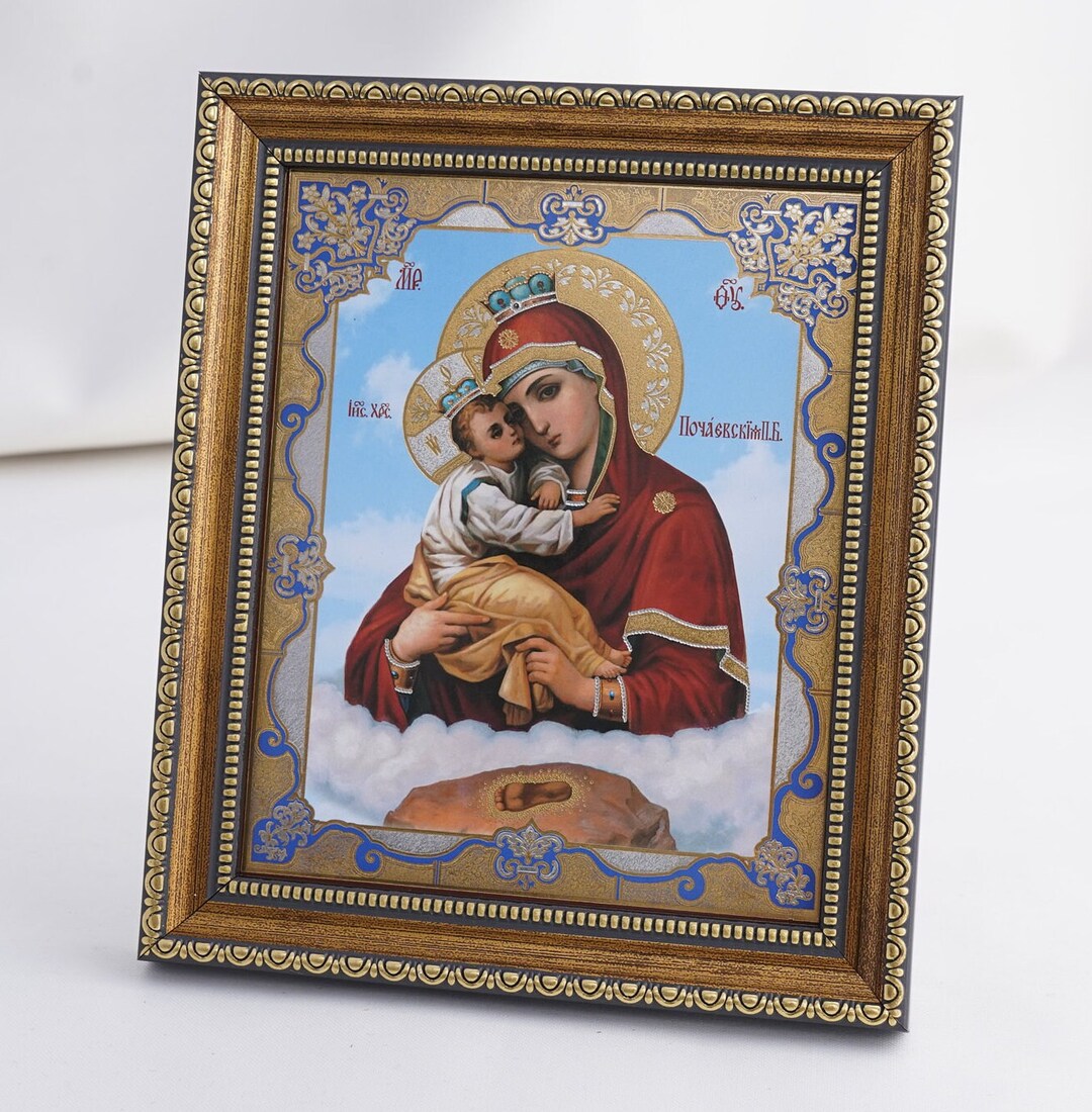 Icon of the MOTHER of GOD of POCHAEV, Personalized Icon, Orthodox ...