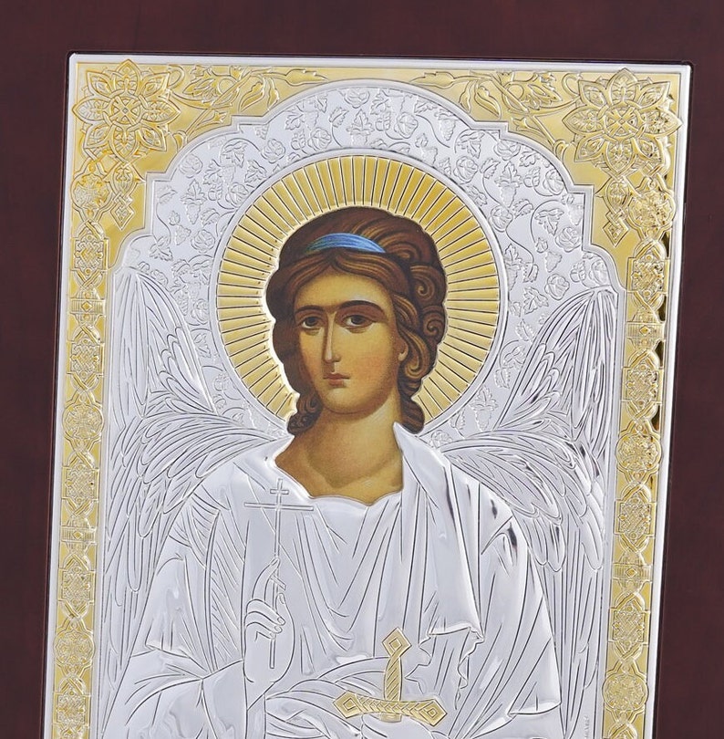 GUARDIAN ANGEL ICON, Greek Icons, Silver Handmade Orthodox Icon of Holy ...