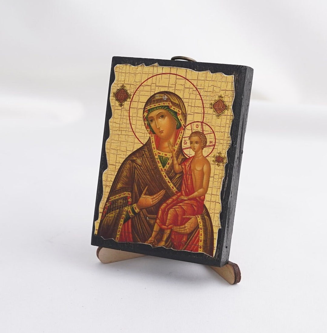 Icon of the MOTHER of GOD the NURTURER, Christian Icons, Handmade Greek ...