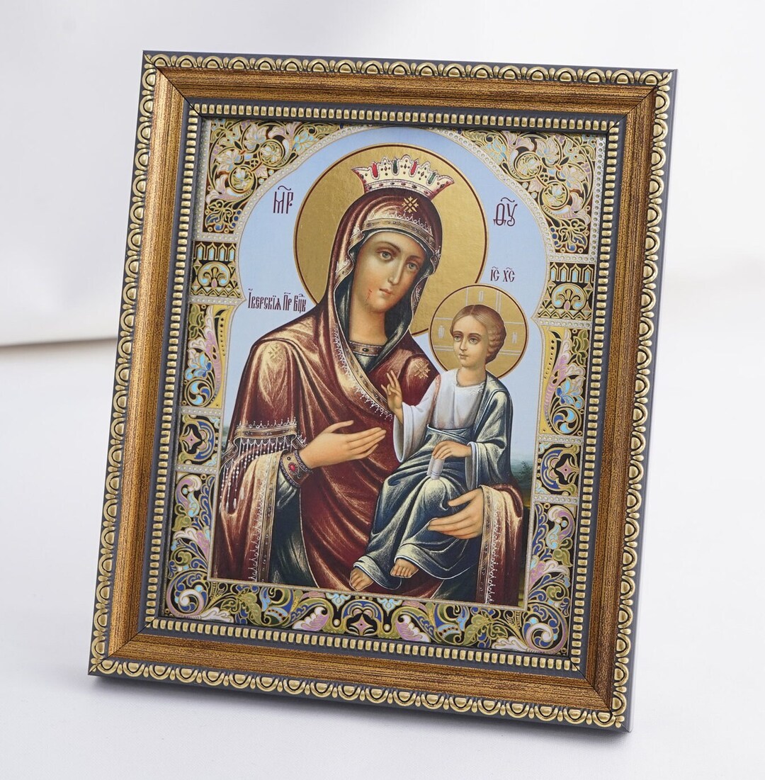 THEOTOKOS of IVERON Icon, Personalized Icon, Orthodox Handmade Iveron ...