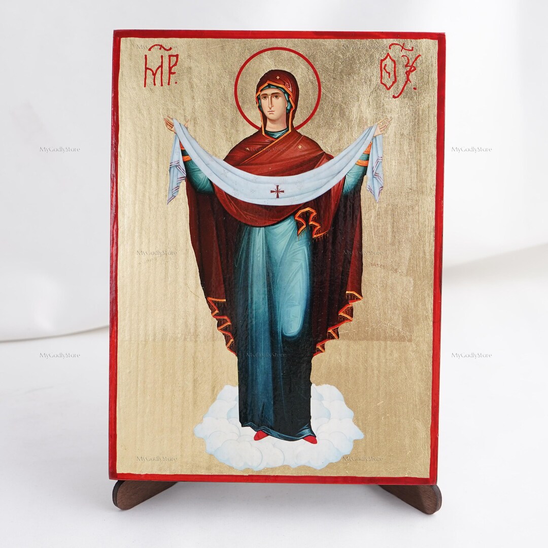 Icon of the INTERCESSION of the THEOTOKOS, Christian Icons, Handmade ...