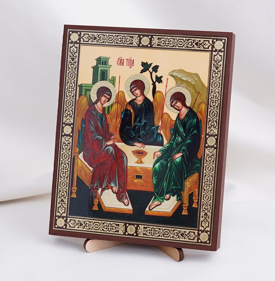HOLY TRINITY Icon, Personalized Icon, Handmade Orthodox Icon of the ...