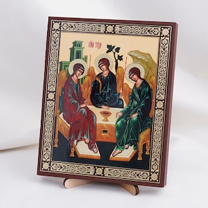 HOLY TRINITY Icon, Personalized Icon, Handmade Orthodox Icon of the ...