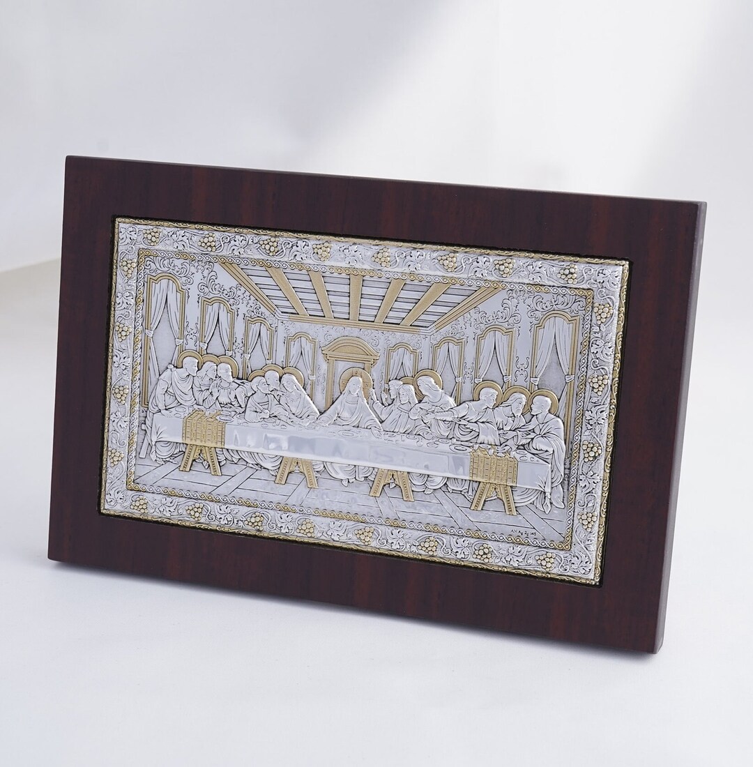 THE LAST SUPPER Icon, Greek Icons, Silver Handmade Orthodox Icon of the ...