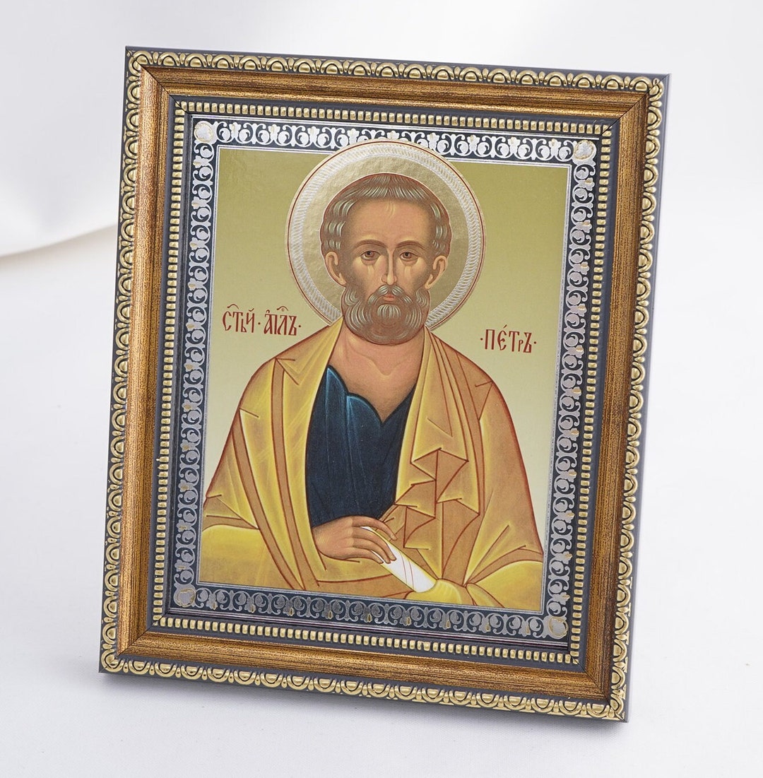 Icon of the APOSTLE PETER, Personalized Icon, Orthodox Handmade Icon of ...